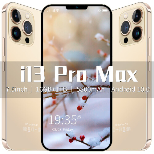 (Gold, 6Gb+128Gb) Unlocked i13 Pro Max Smartphone on OnBuy