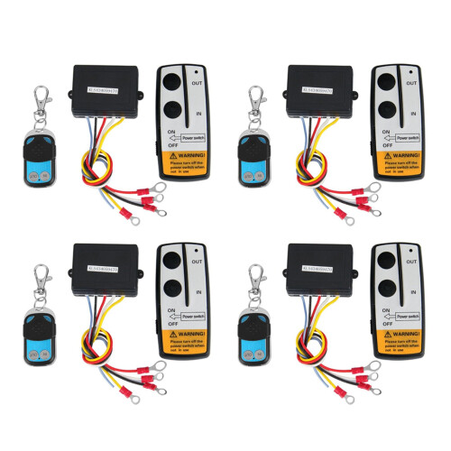 4X 12V 12Volt 50Ft Winch Wireless Remote Control Set for Truck ATV Warn ...