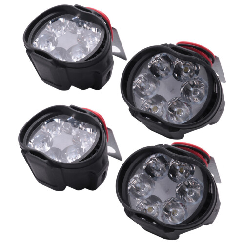 4Pcs 6 Led Motorcycle Light Headlight Assembly 10W 1000Lm+Switch ...