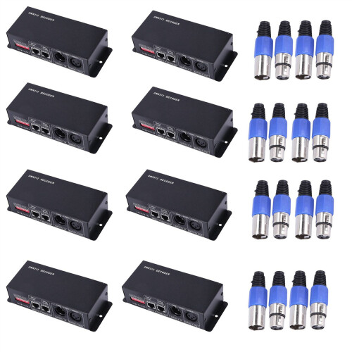 8X DMX 512 4CH x 8A Decoder LED Controller 4 Channel Driver RGBW LED ...