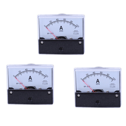 3X DC 100A Analog Panel Ampere Current Counter Ammeter Meter -670 on OnBuy