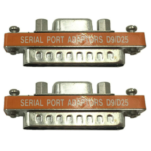 2X DB9 Female to DB25 Male Mini Serial Port Cable Adapter Gender ...