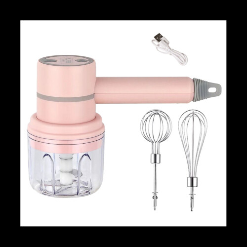 Wireless Food Mixer 3 Speed Handheld Electric Egg Beater Garlic Baking ...