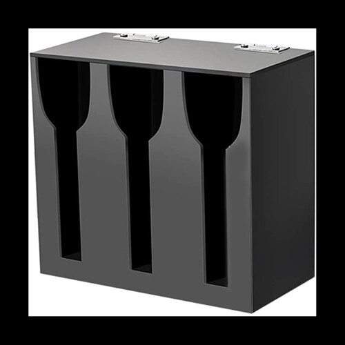 Acrylic Utensil Dispenser Cutlery Organizer with 3 Compartment Black ...