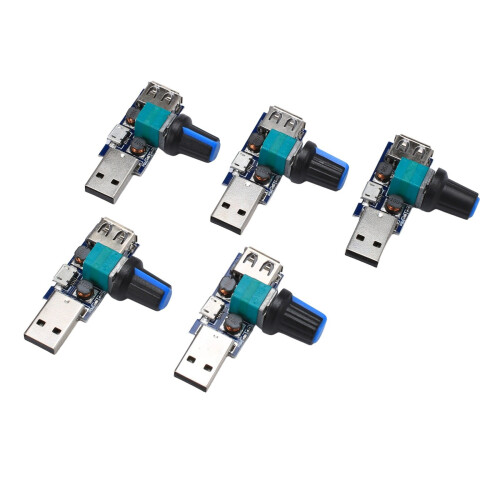 5Pcs DC 5V Micro-USB Fan Governor Wind Speed Controller Air Volume ...