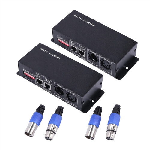 2X DMX 512 4CH X 8A Decoder LED Controller 4 Channel Driver RGBW LED ...