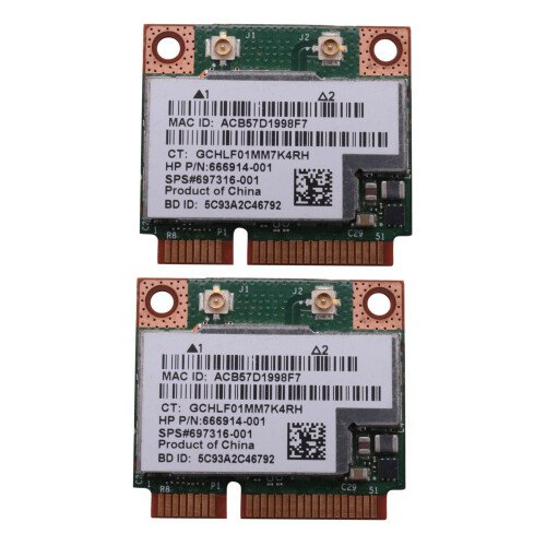 2X Dual Band 802.11A/B/G 300Mbps Wifi Wireless Card Bluetooth 4.0 Half ...
