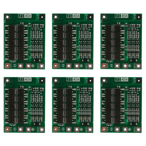 6X 3S 40A 18650 -Ion Lithium Battery Charger Protection Board Pcb Bms ...