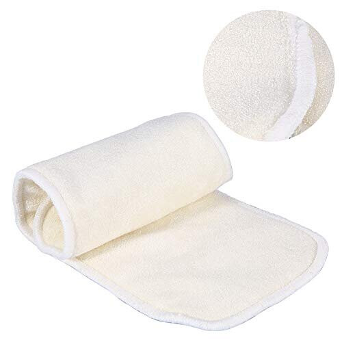 Diaper Inserts, 4Layers Bamboo Fiber Adult Incontinence Cloth Nappy ...