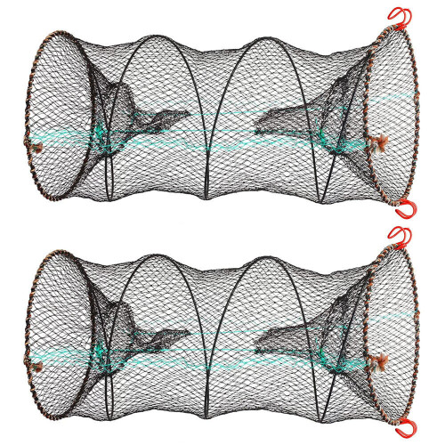 2X Fish Trap Net Crab Crawdad Shrimp Prawn Eel Minnow Fishing Net Cage ...