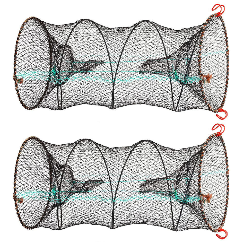 2X Fish Trap Net Crab Crawdad Shrimp Prawn Eel Minnow Fishing Net Cage ...