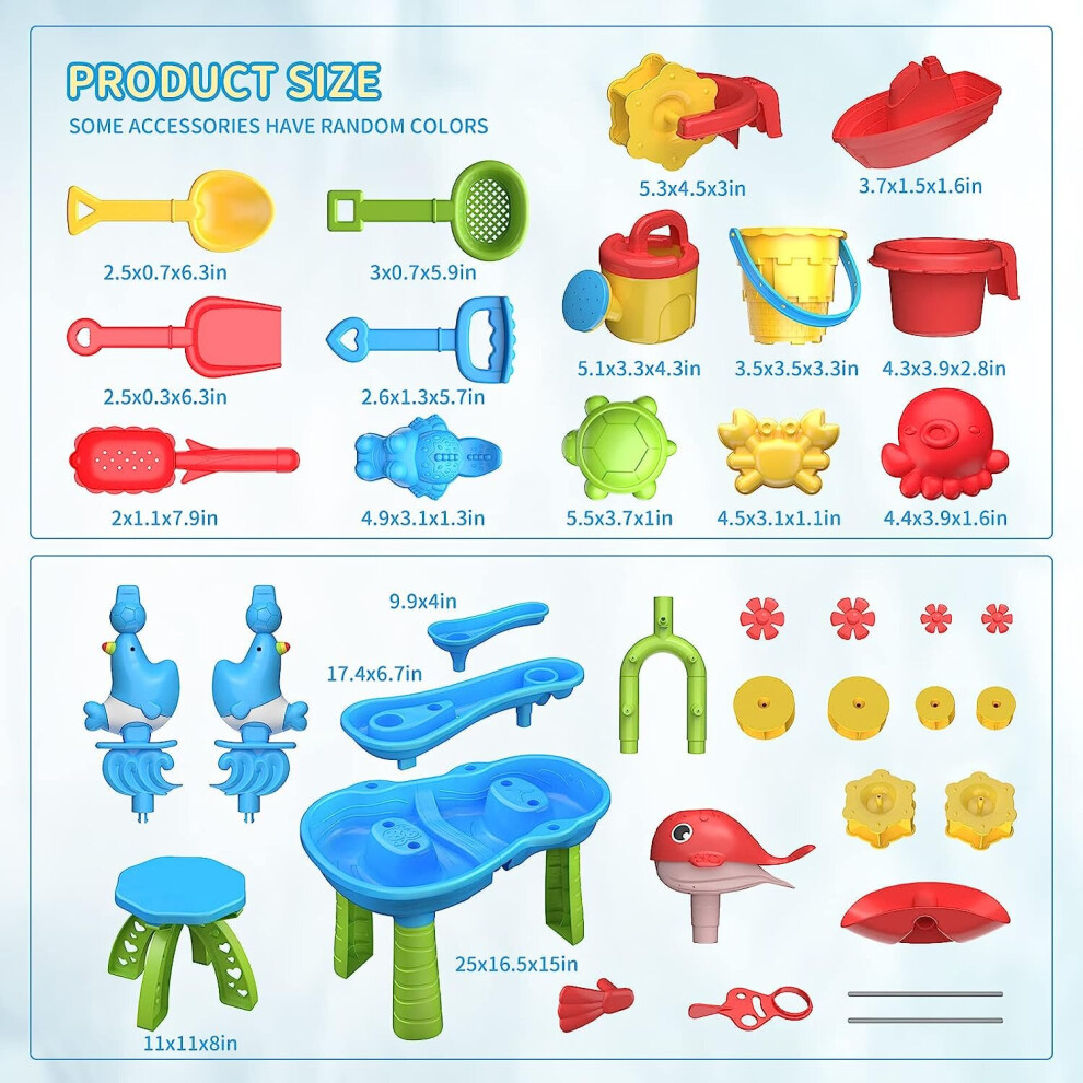 Toddler Water Table Kids Sand Water Table 3 Tier Outdoor Water Play Table Toys for Toddlers Kids Water Sensory Tables Summer Beach on OnBuy