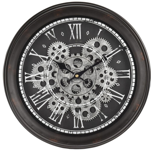 Industrial Retro Moving Gear Cog Wall Clock | Steampunk Vintage Style ...