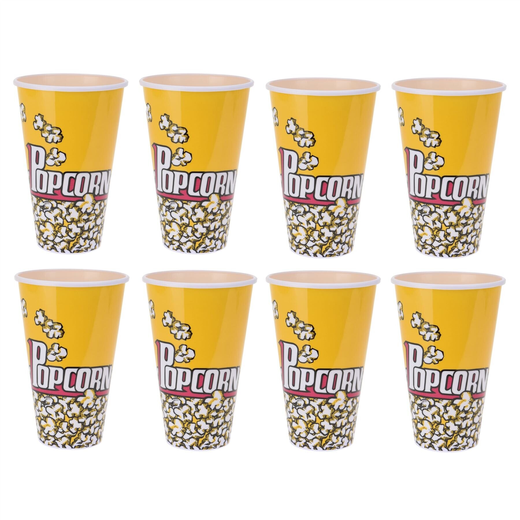 Pack Of 8 Retro Popcorn Tub Film Movie Night Party Cinema Bucket ...