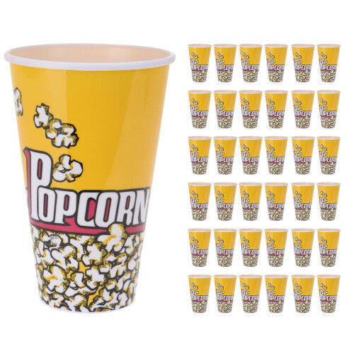 Pack Of 36 Retro Popcorn Tub Film Movie Night Party Cinema Bucket ...