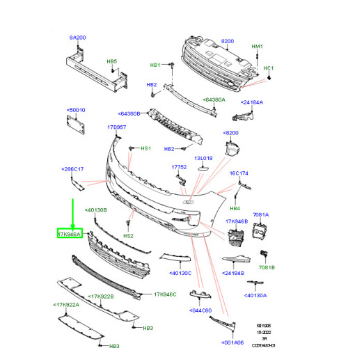 LAND ROVER RANGE ROVER SPORT III L461 Front Upper Grille LR168961 NEW ...