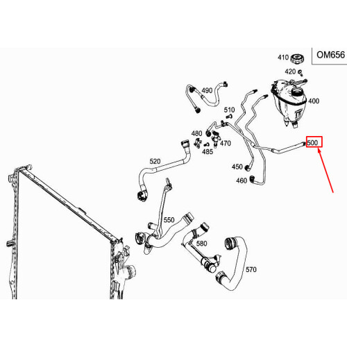 MERCEDES-BENZ S W222 Engine To Shutoff Valve Vent Line A2225011401 NEW ...