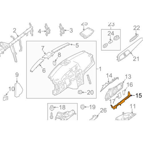 MB C W204 Instrument Panel Dash Cluster Lower Trim LHD A2046890839 NEW ...