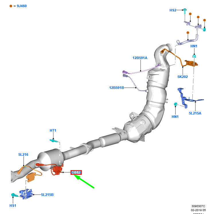 FORD RANGER T6 MK1 Nox Trap Temperature Lambda Sensor 2344292 NEW ...