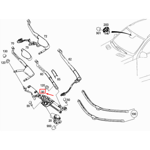 MERCEDES-BENZ ML W166 Front Windshield Wiper Linkage A1668200641 NEW ...