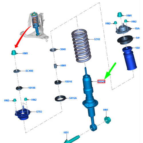 FORD RANGER T6 MK1 Front Shock Absorber JB3C-18045-ECC 2502217 NEW ...