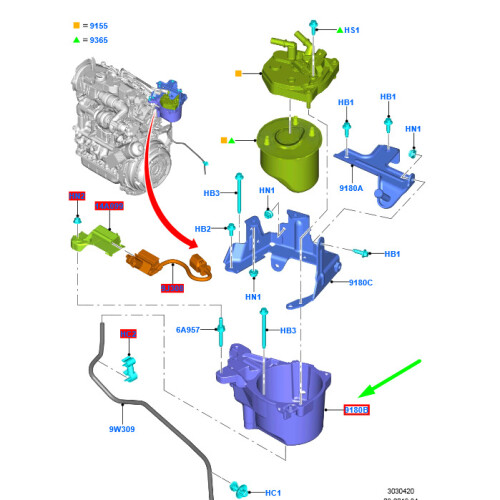 FORD MONDEO MK5 Fuel Filter Bracket 1922762 AV6Q-9180-C9A NEW GENUINE ...