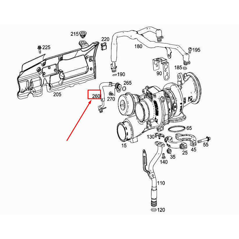MERCEDES-BENZ E W213 Right Engine Vent Line A1772031117 NEW GENUINE on ...