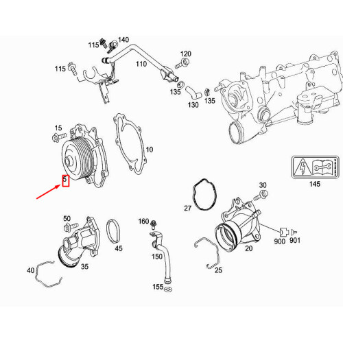 MERCEDES-BENZ E Cabrio A207 Engine Water Pump A6422002101 NEW GENUINE ...
