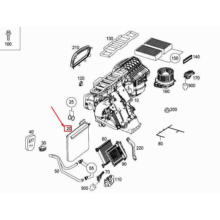 MERCEDES-BENZ ML W166 Air Conditioning Evaporator A1668300058 NEW ...