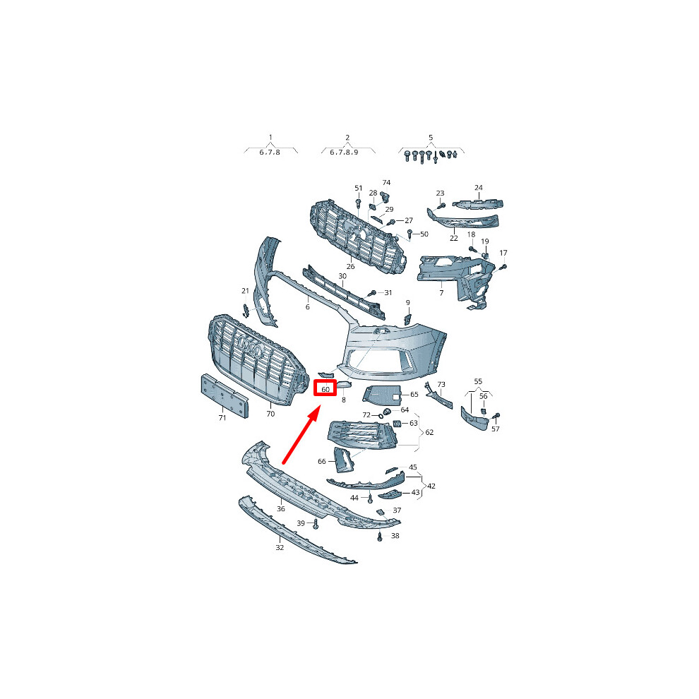 AUDI Q7 4M Front Bumper Left Lower Cover Trim 4M08532999B9 NEW GENUINE ...