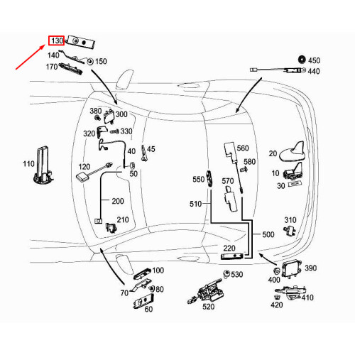 MERCEDES-BENZ SLK R172 Right A-Pillar Antenna Amplifier A1728202589 NEW ...
