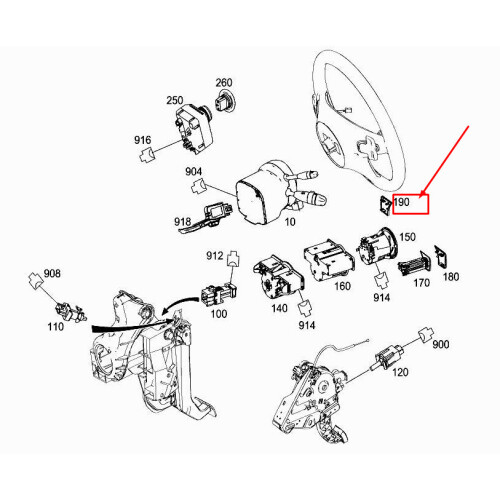 MERCEDES-BENZ E Cabrio A207 Right Light Switch Cap A2045050003 NEW ...