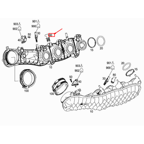 MERCEDES-BENZ E W213 Charge Air Distribution Vent Line A2780106001 NEW ...