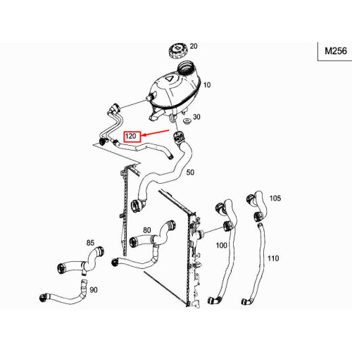 MERCEDES-BENZ CLS C257 Expansion Reservoir Vent Line A2575010100 NEW ...