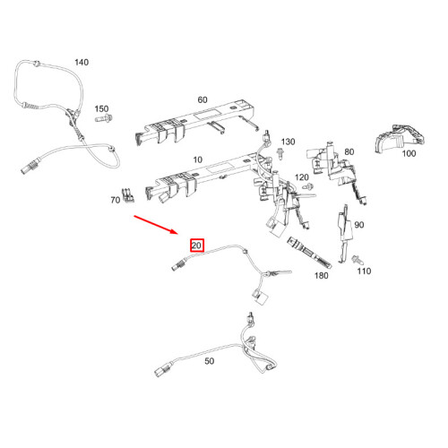 MB GLE W167 Front Right Axle Electrical Wiring Harness A1675404800 NEW ...