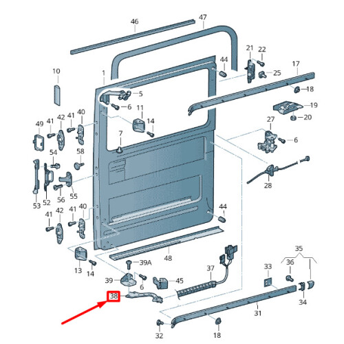 VW CRAFTER 2F MK1 Right Sliding Door Lower Roller Guide 2E1843398C NEW ...