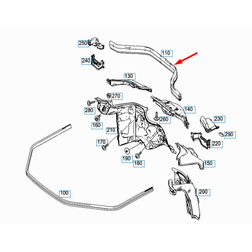 MERCEDES-BENZ GLE W166 Engine Hood Seal A1668870098 New Genuine on OnBuy