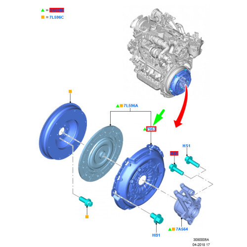 FORD MONDEO MK5 Clutch Pressure Plate Assy FM51-7563-AA 2054262 NEW ...