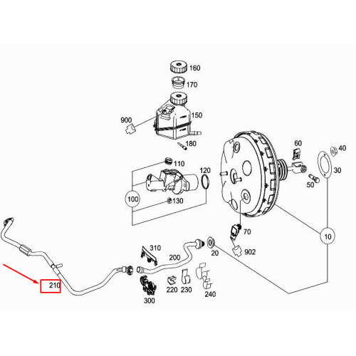 MERCEDES-BENZ E Cabrio A207 Brake Vacuum Line LHD A2044303729 NEW ...