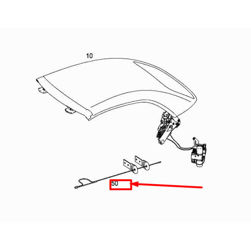 MERCEDES-BENZ E Cabrio A207 Folding Top Tensioning Strap A2077780000 ...