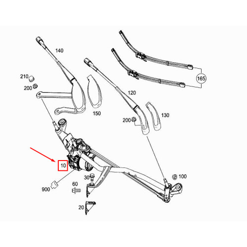 MERCEDES-BENZ C W205 Front Windshield Wiper Mechanism A2058208102 NEW ...