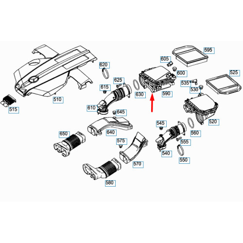 MERCEDES-BENZ GLE W166 Air Filter Box Right A2760904001 New Genuine on ...