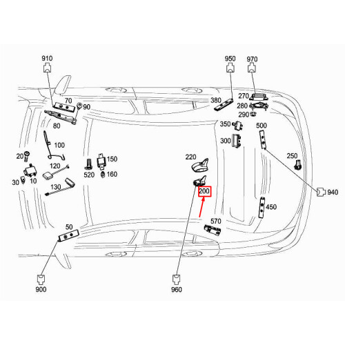 MERCEDES-BENZ ML W166 Center Rear Roof Antenna A2129052307 NEW GENUINE ...