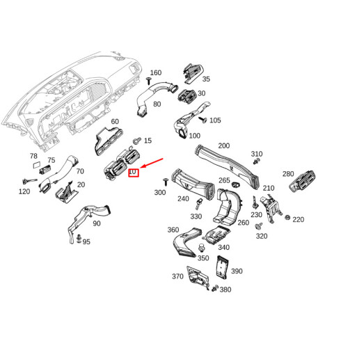 MERCEDES-BENZ GLE W167 Dashboard Right Center Air Vent A1678304202 NEW ...