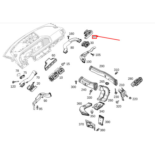 MERCEDES-BENZ GLE W167 Dashboard Right Air Vent RHD A1678304302 NEW ...