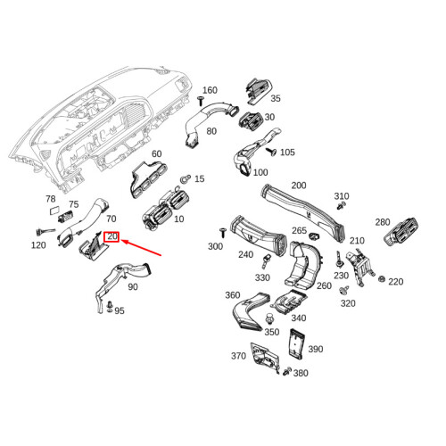 MERCEDES-BENZ GLE W167 Dashboard Left Air Vent LHD A1678304002 NEW ...