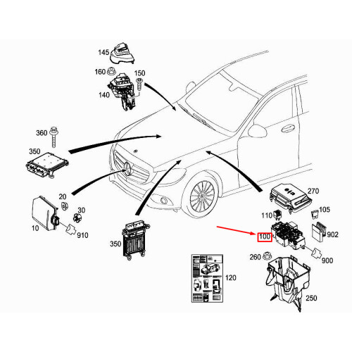 MERCEDES-BENZ GLC X253 Engine Compartment Relay Unit A2229063302 NEW ...