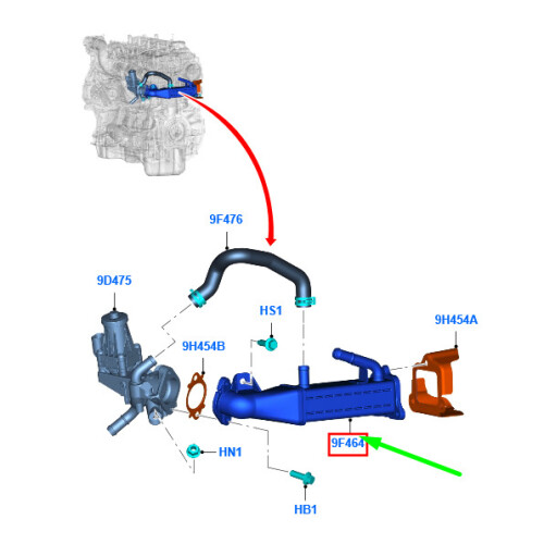 FORD RANGER T6 MK1 EGR Cooler BB3Q-9F464-BD 1728573 NEW GENUINE on OnBuy