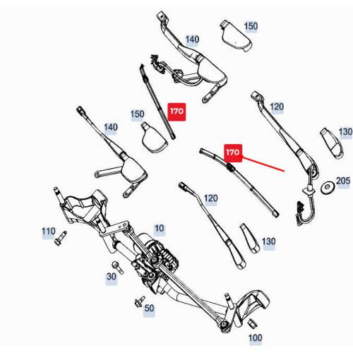 MERCEDES-BENZ GLE W167 Front Wiper Blade Set A1678209301 NEW GENUINE on ...