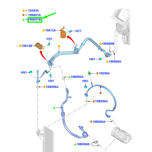 FORD KUGA MK2 C520 AC Hose Pipe Tube GV61-19N602-PD 2058284 NEW GENUINE ...